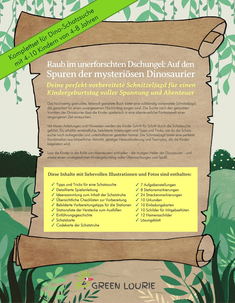 Complete Set: Dino Treasure Hunt for a Child's Birthday Party - Your ...