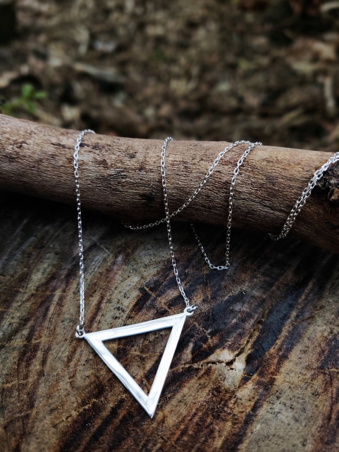 Triangle Collier Géométrique Plaqué Or Plaqué Sterling Argent - Etsy France