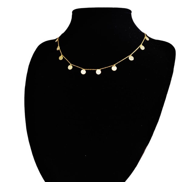 Gold Disc Necklace - Etsy