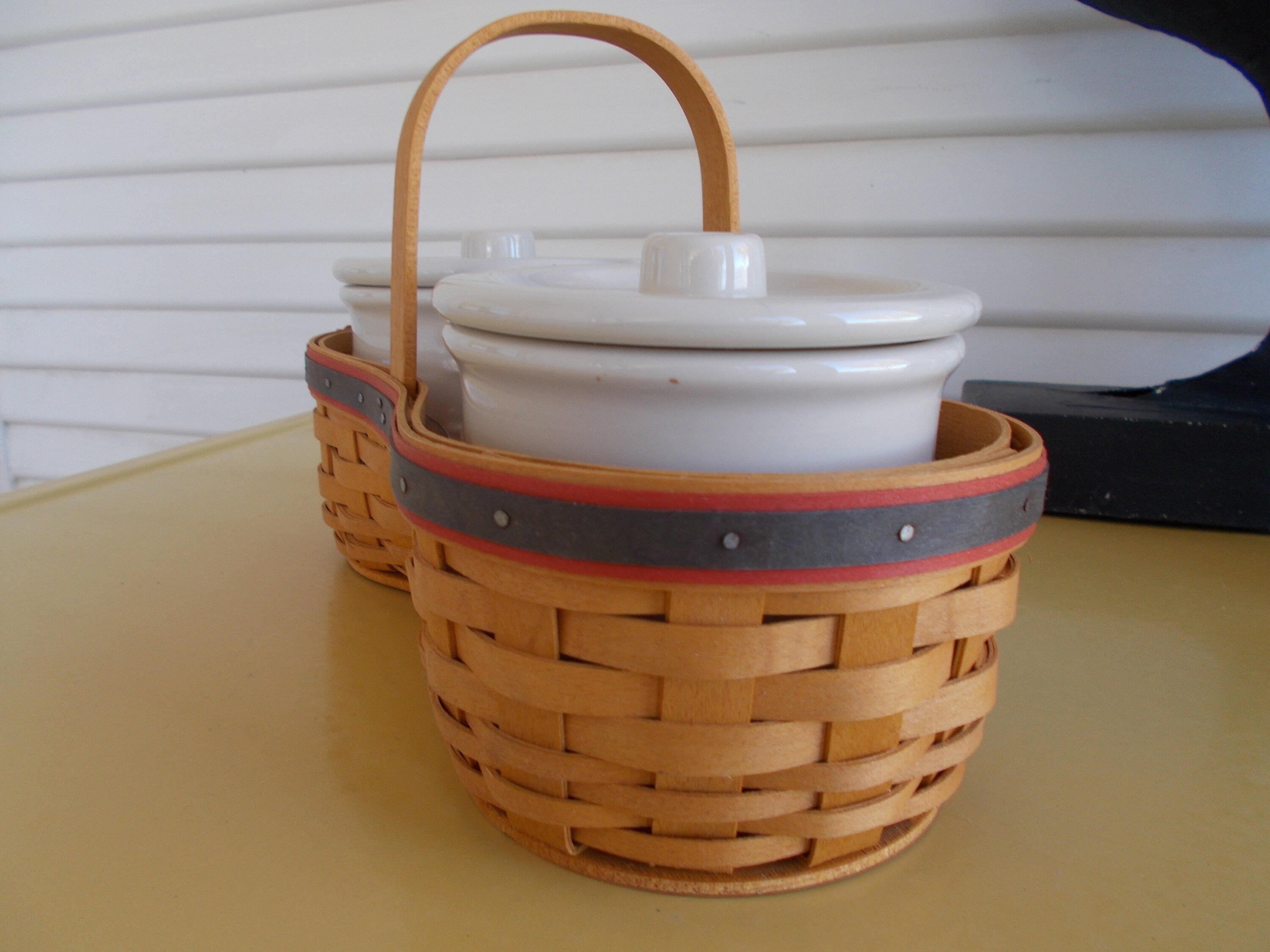 Barbeque Buddy Basket / 2000 Longaberger / 1 Pint Crocks / Protector - Etsy