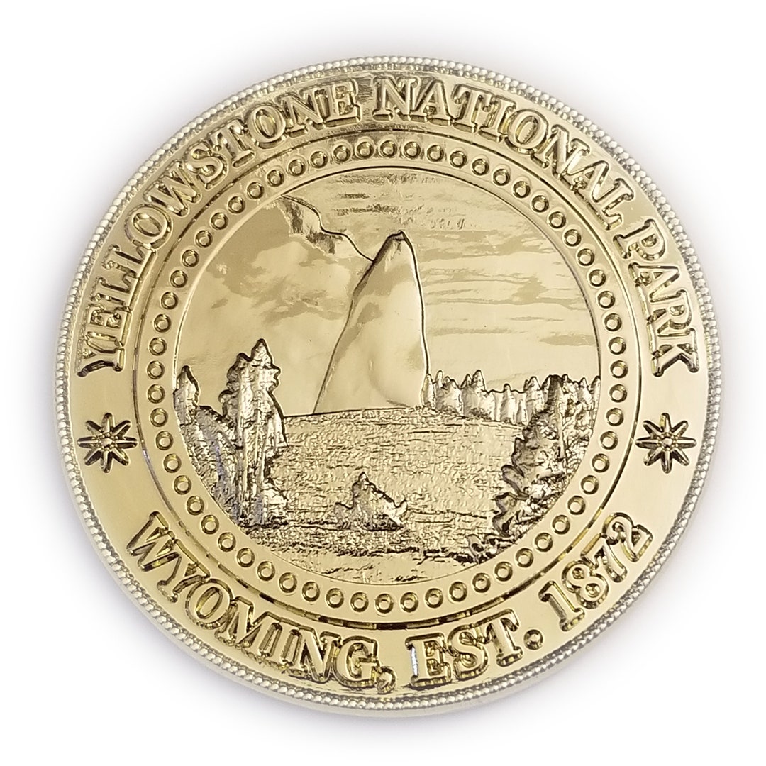 Yellowstone National Park Coin, Gold, Collector, Unique, Medallion - Etsy