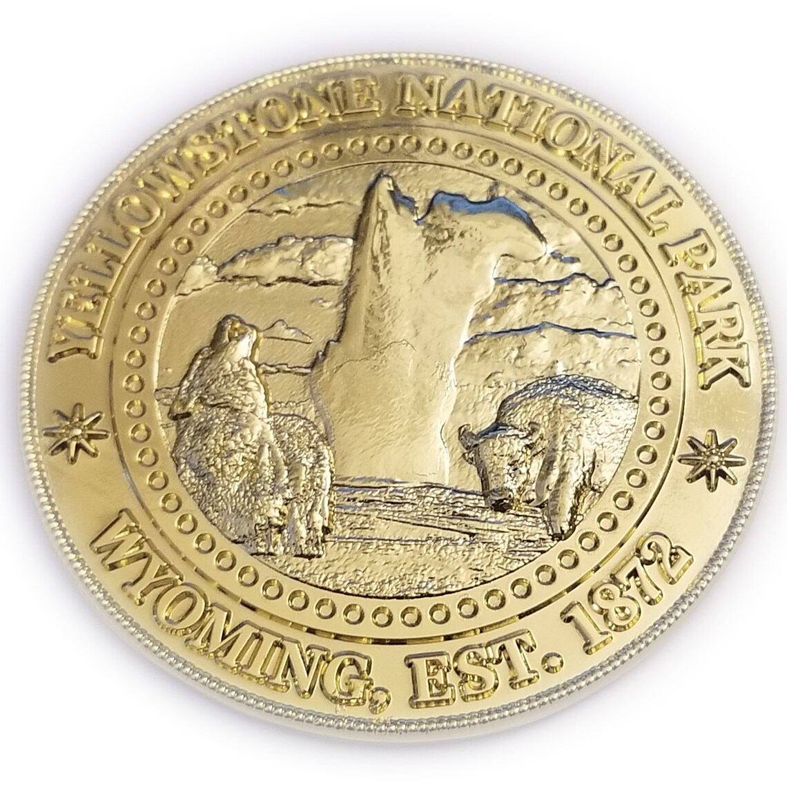 Yellowstone National Park Coin (with Buffalo), Gold, Collector, Unique ...