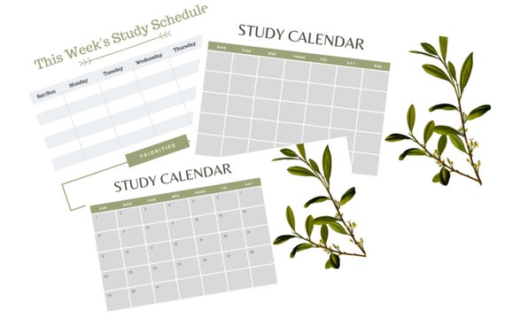 Study Calendars - Etsy