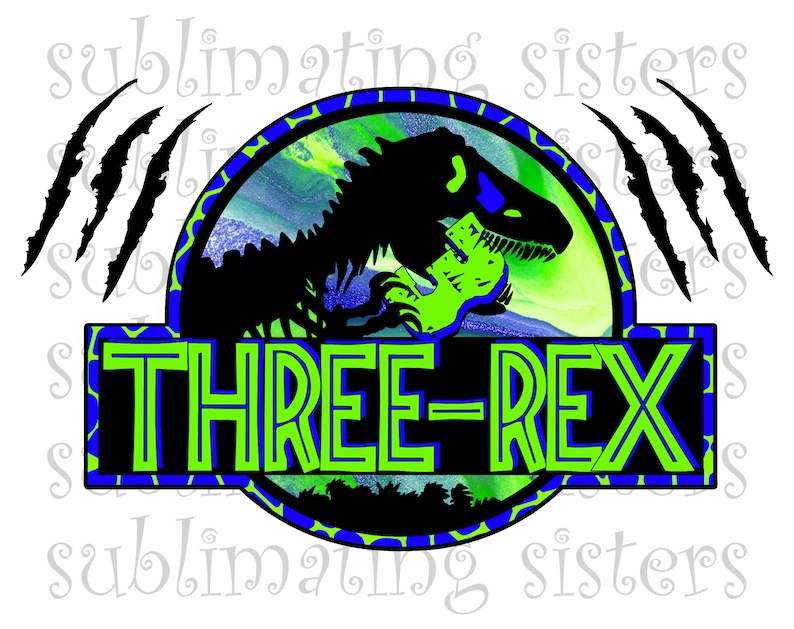 THREE-REX 3 T-Rex Dinosaurio Sublimación Descarga - Etsy España