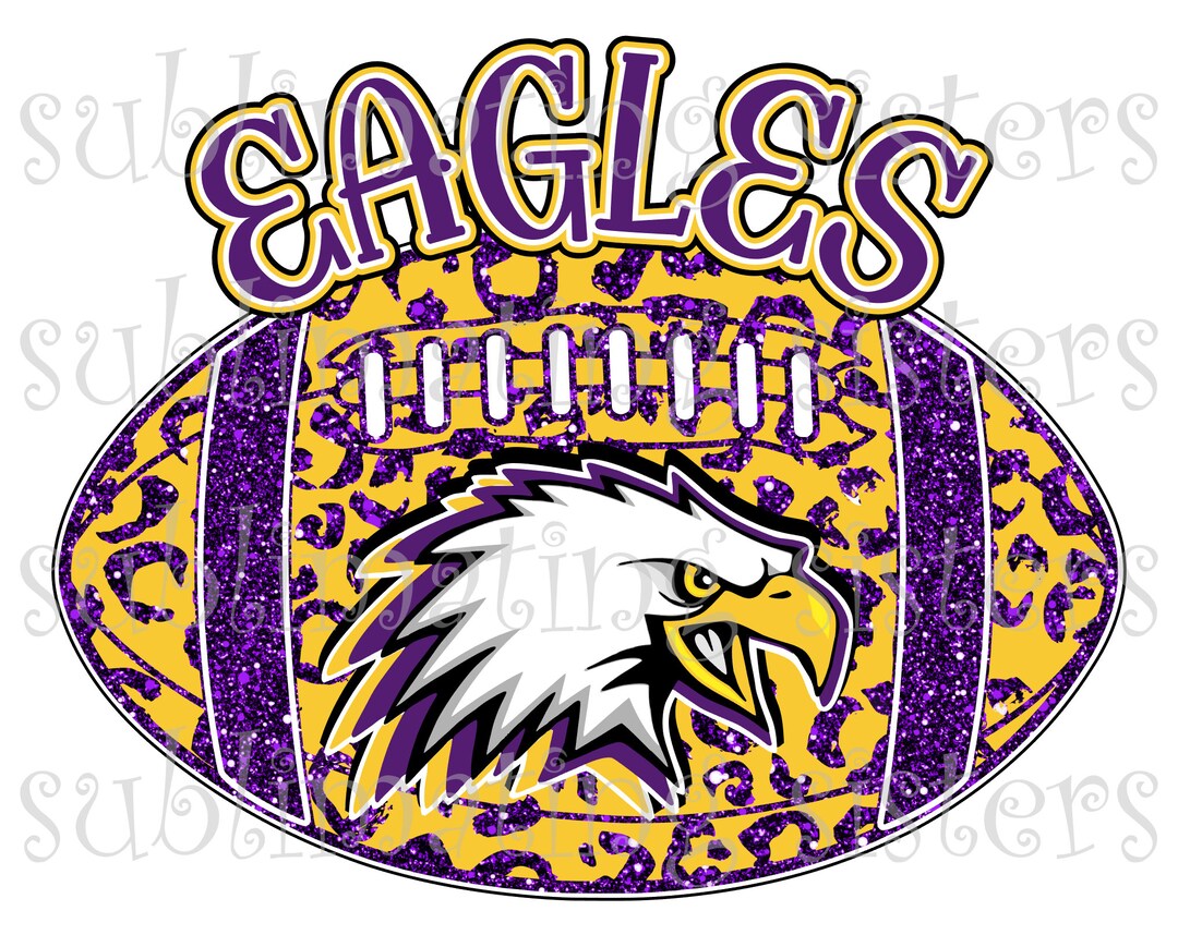 Eagles Football, Purple and Gold, Customized, High School Mascot ...