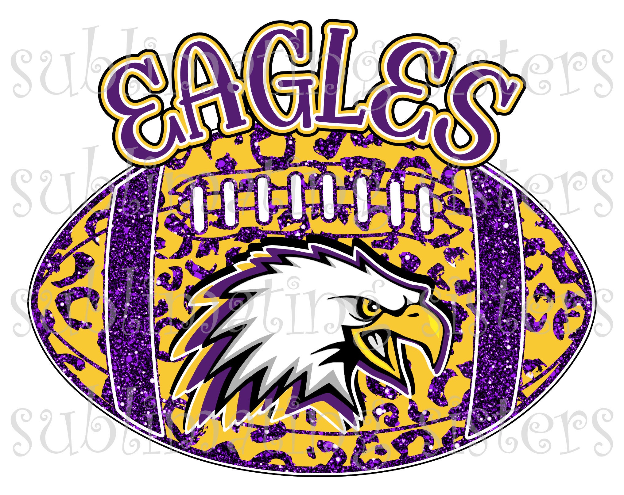 Eagles Football, Purple and Gold, Customized, High School Mascot ...