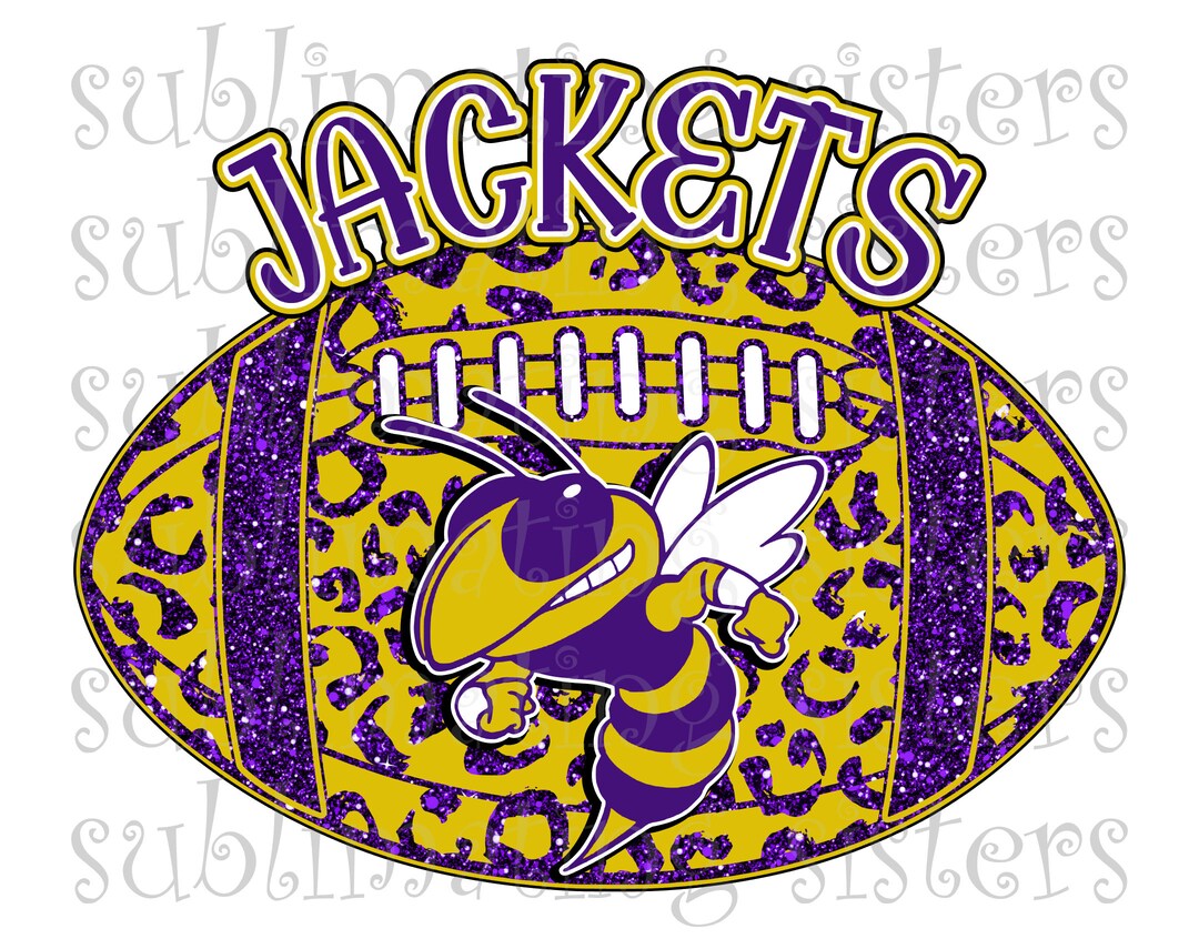 Jackets Football, Purple and Gold, High School Mascot, Instant Download ...