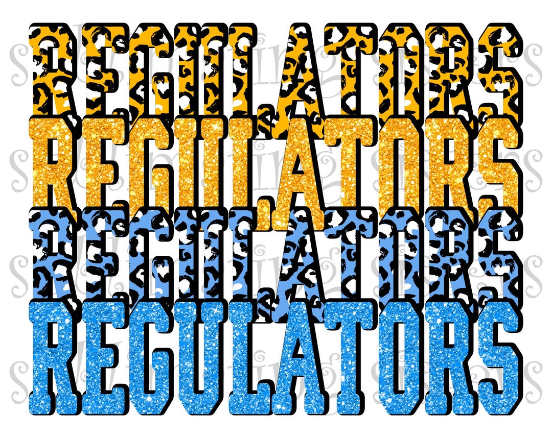 Regulators, Team Mascot, Gold and Columbia Blue Leopard Print, Custom ...
