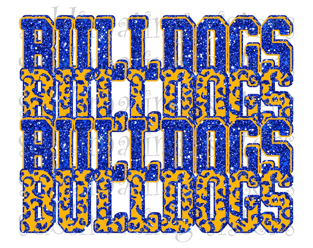 Bulldogs, High School Mascot, Royal Blue and Yellow Gold, Custom ...