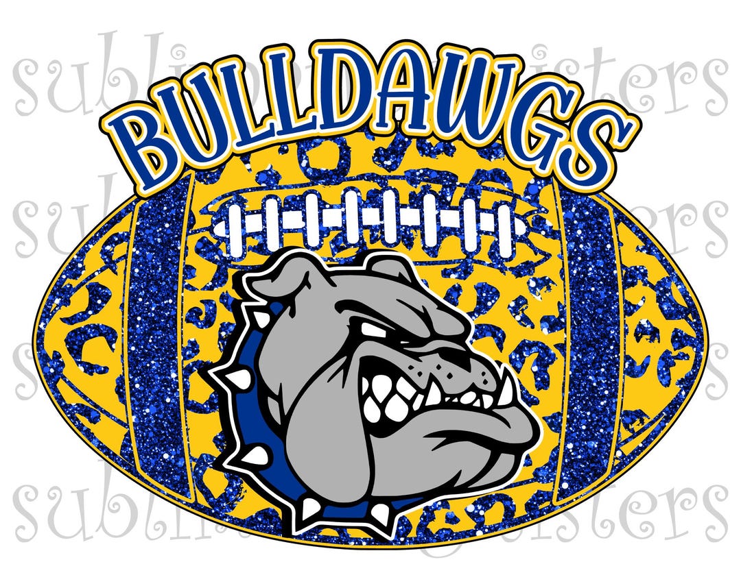 Bulldawgs Football, Royal Blue and Yellow Gold, Customized High School ...