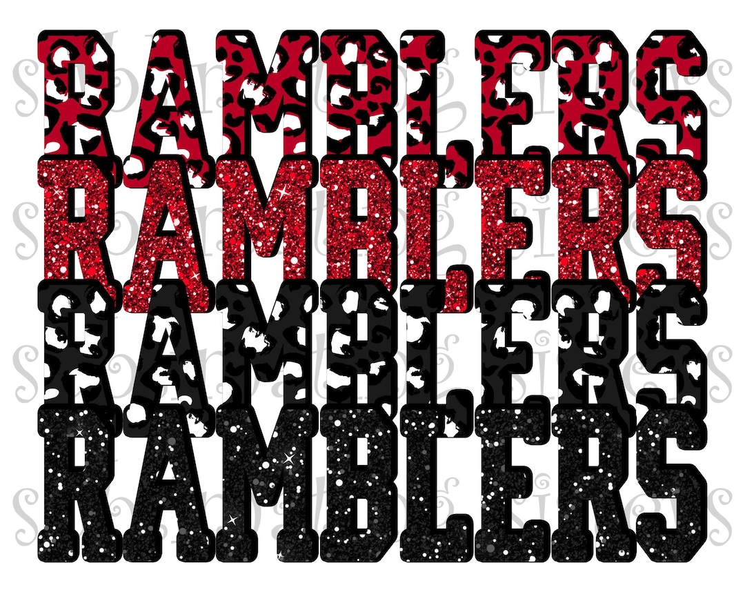 Ramblers, High School Mascot, Red and Black Leopard Print, Custom ...