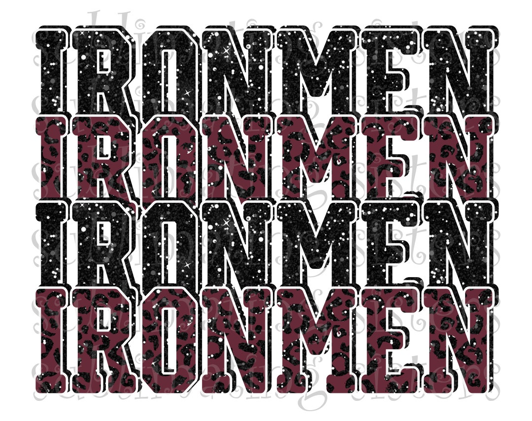 Ironmen, Stacked Design, High School Mascot, Maroon and Black, Instant ...