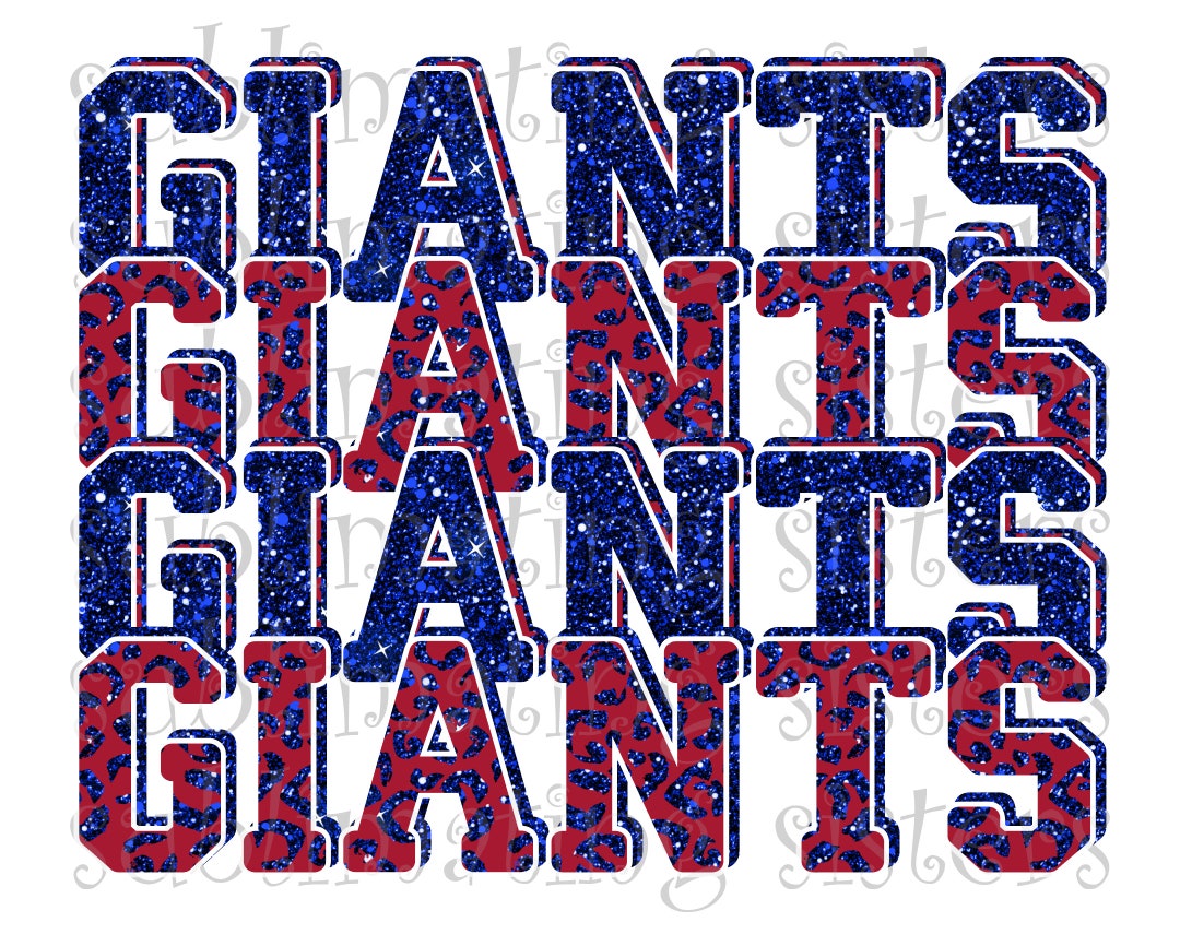 Giants Stacked Design Red and Dark Blue Sublimation DTF - Etsy