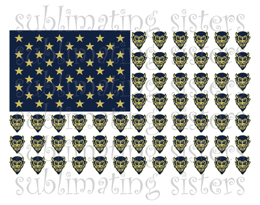 Blue Devils Flag and Logo Bundle, Instant Download, Navy and Gold ...