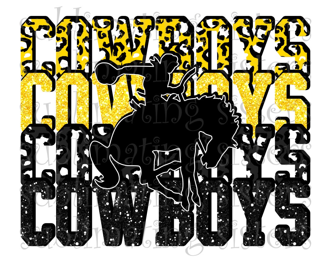 Cowboys Stacked Design With Mascot Yellow and Black - Etsy