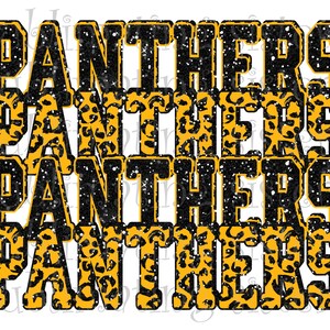 Panthers, High School Mascot, Yellow Gold and Black, Custom Stacked ...