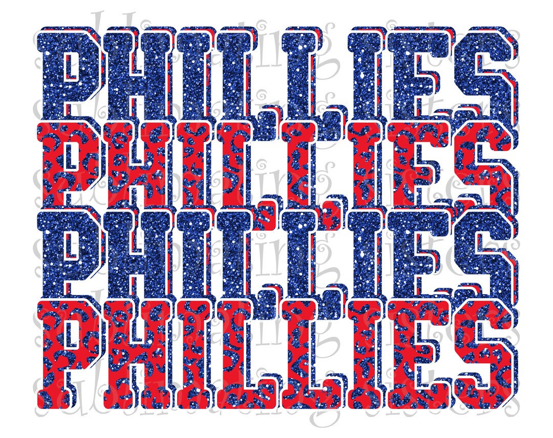 Phillies, Stacked Design, Red and Blue, Sublimation, DTG, DTF, Instant ...