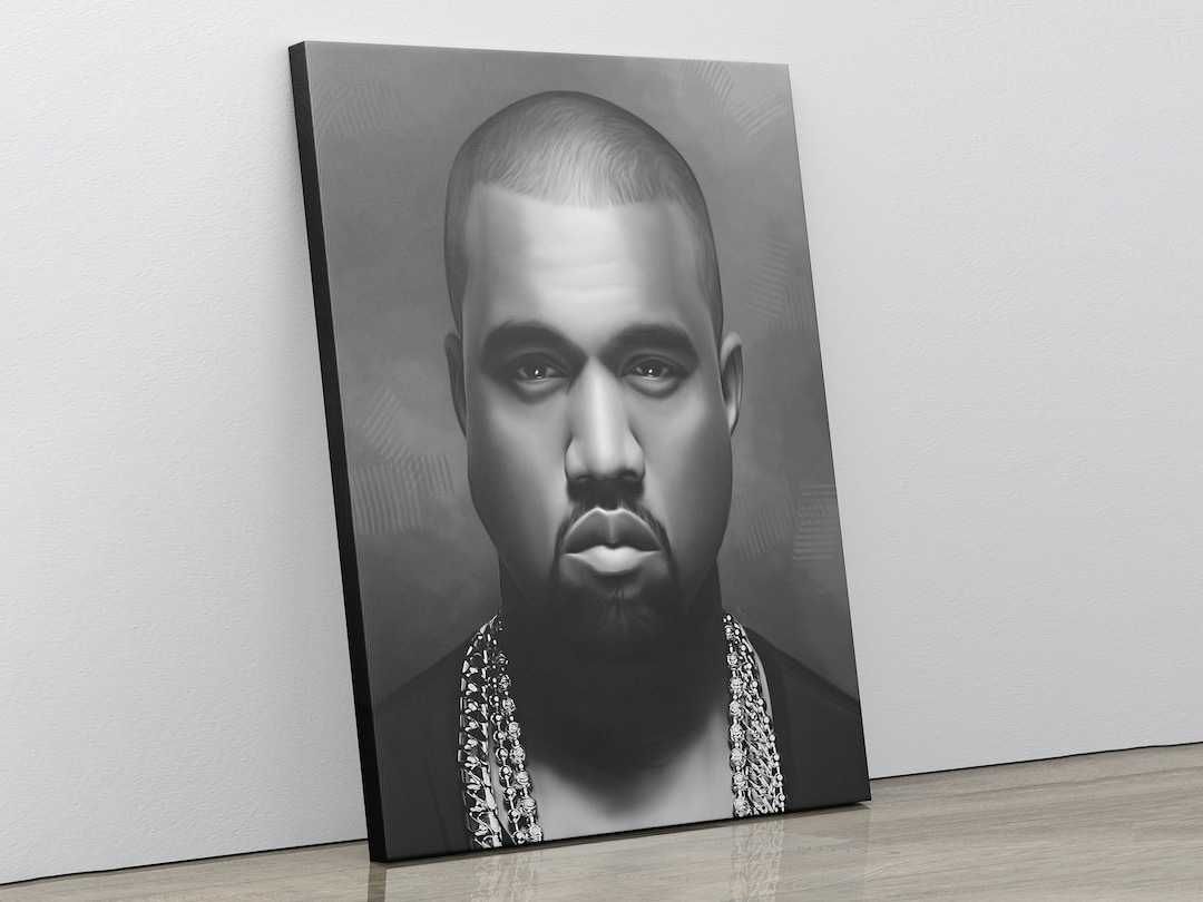 Kanye West Poster, Kanye Fan Gift, Kanye Canvas Print, Wall Décor, Rap ...