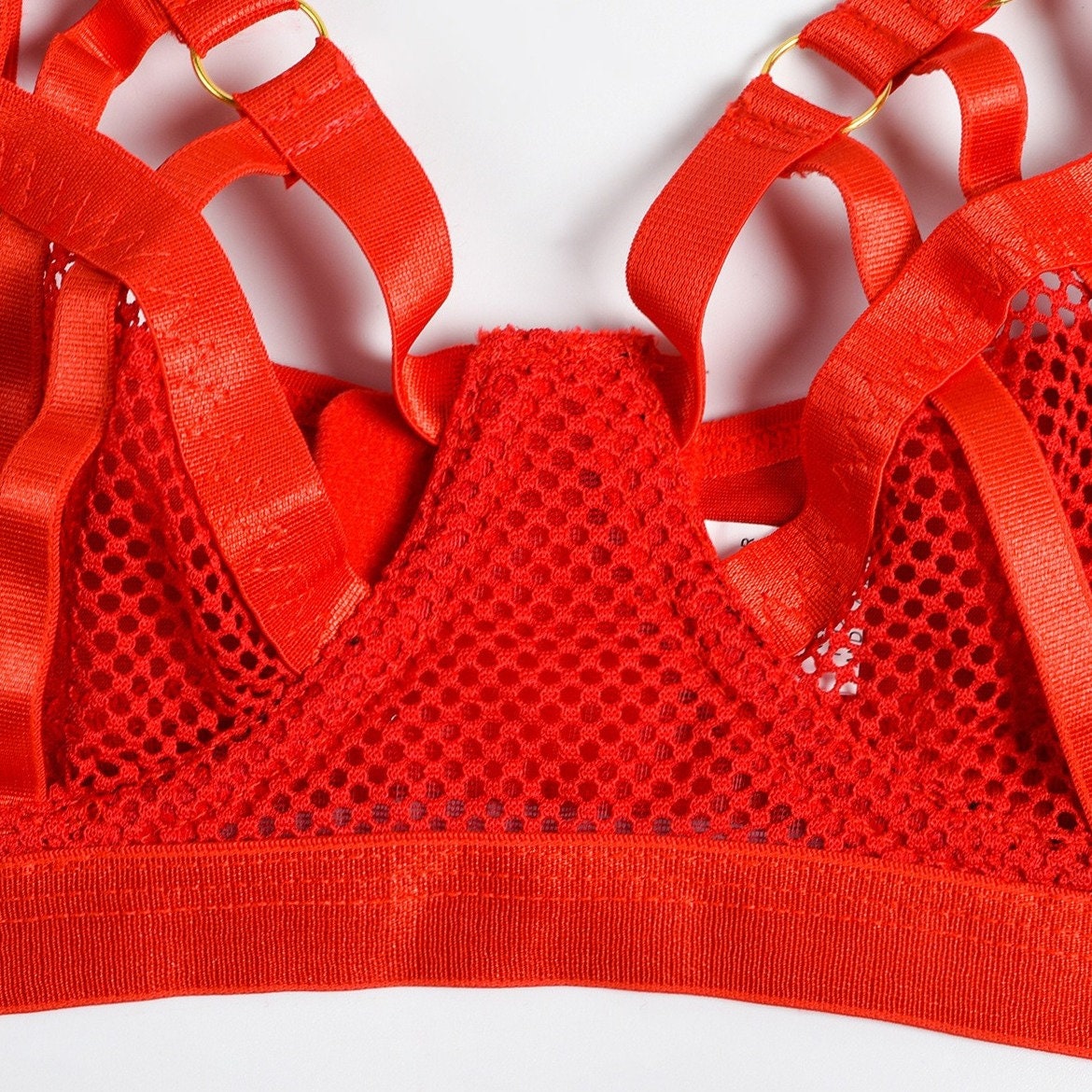 Red Lingeries Set Lingerie Set With Garters Lace Lingerie - Etsy