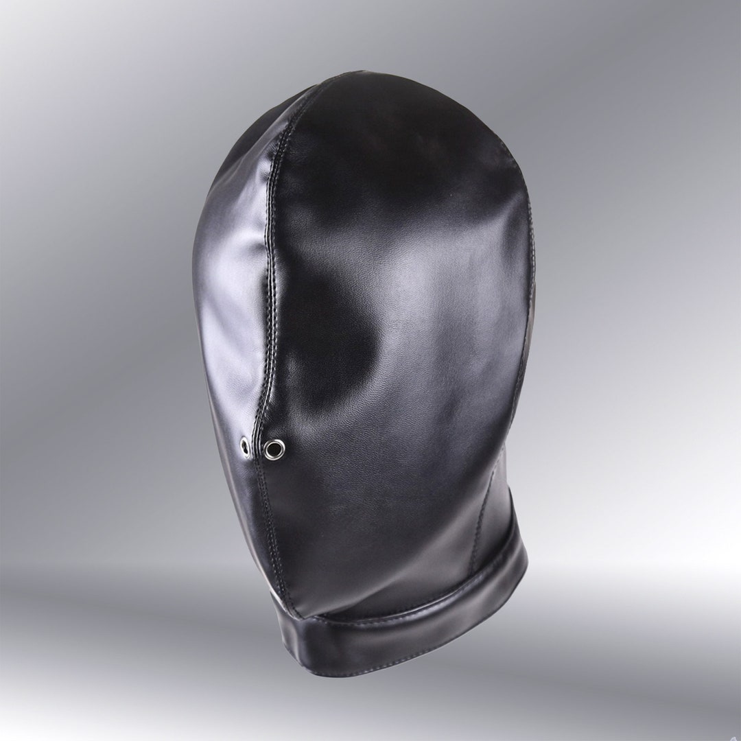 Full Face Mask Black SM Mask Leather Mask for Slave Kinky - Etsy