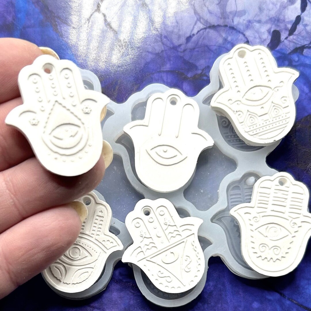 Small Hamsa Hand Silicone Casting Mold Set of 6 Evil Eye - Etsy