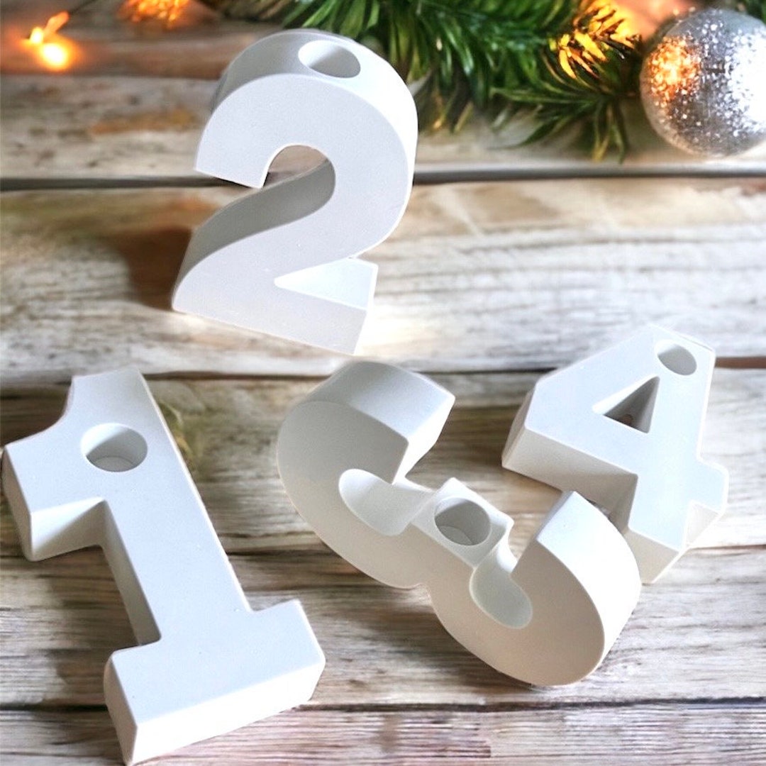 Advent Number Set, Taper Candle Holder, Silicone Casting Mold ...