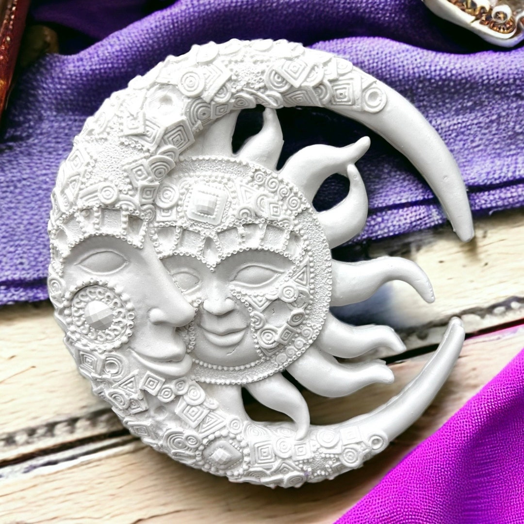 Sun and Moon Relief Mold Detailed Spiritual Art Jesmonite - Etsy