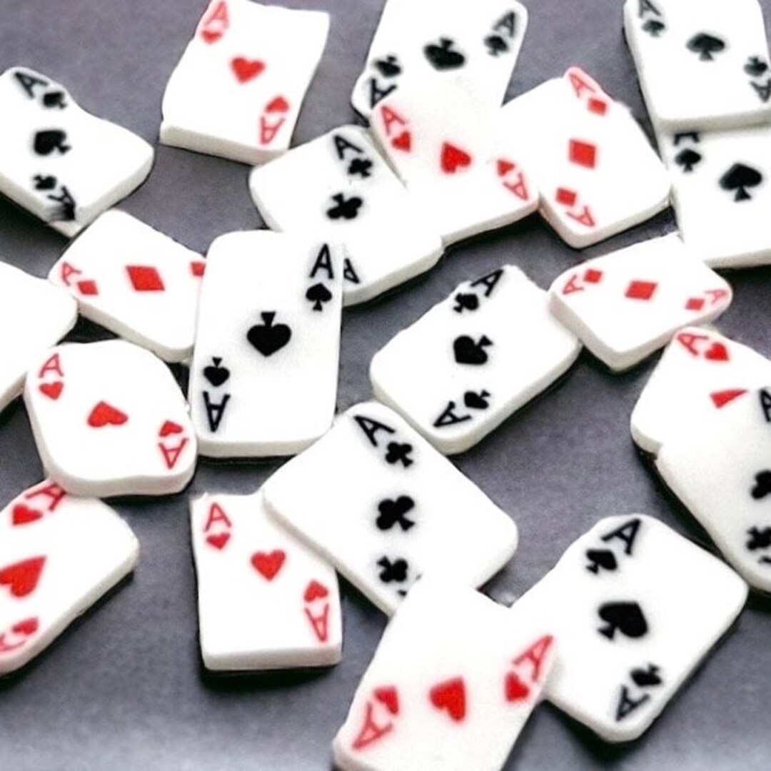 Ace Playing Cards Polymer Clay Slices, Epoxy Resin Filling Material ...