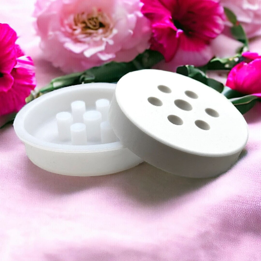 Flower Saver Lid Silicone Casting Mold, Blossom Arranger Round Topper ...