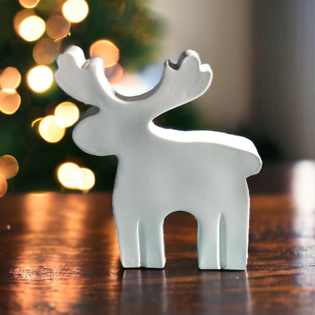 Moose Silicone Mold - DIY Christmas Reindeer Figurine - Resin Concrete ...