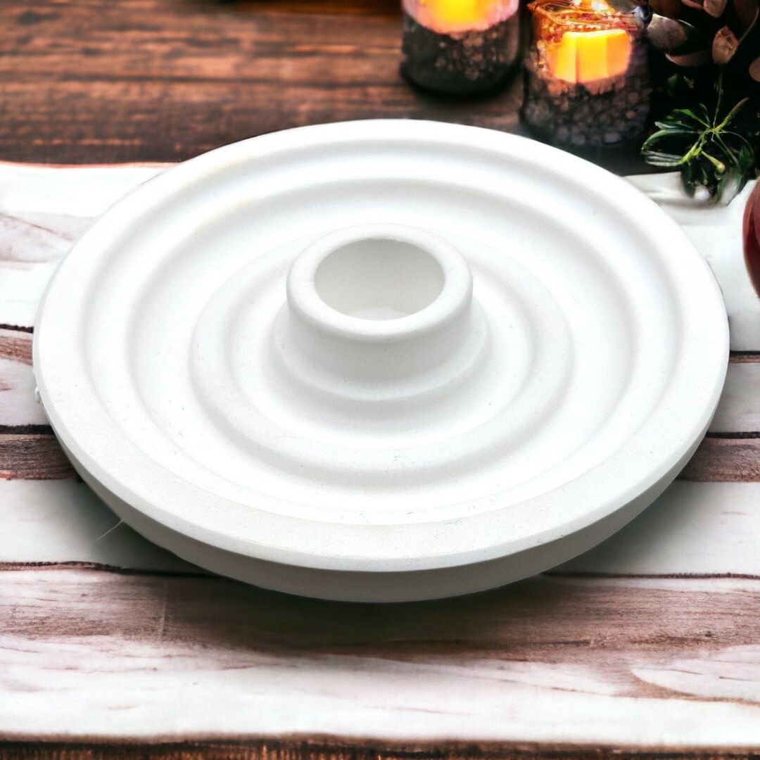 Taper Candle Holder Silicone Mold, Base With Grooves Candle Holder ...