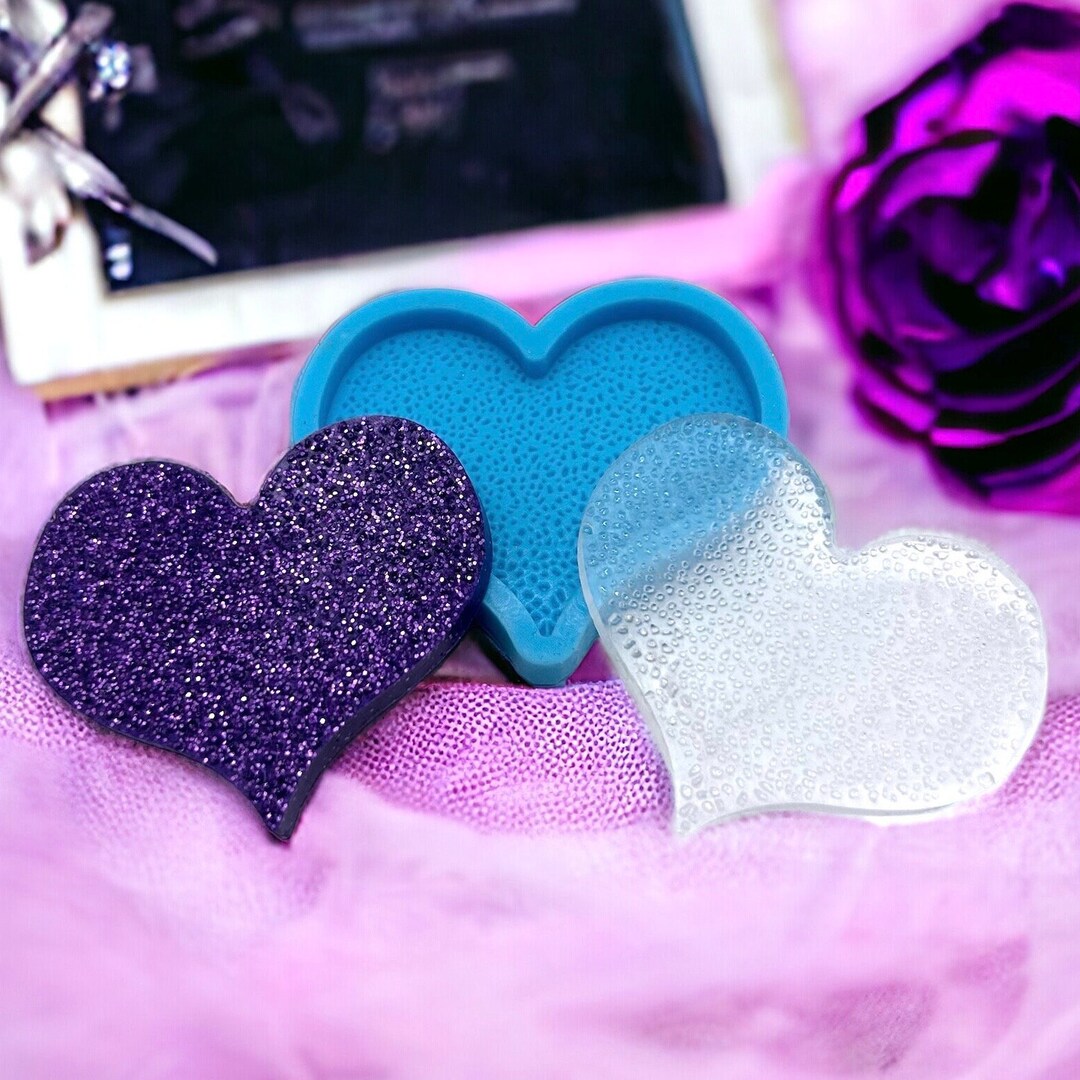 Heart Shaped Silicone Casting Mold With Surface Structure, for Resin ...