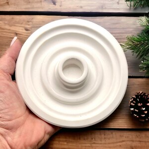 Taper Candle Holder Silicone Mold, Base With Grooves Candle Holder ...