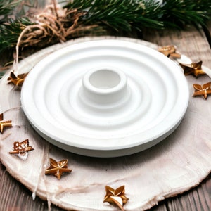 Taper Candle Holder Silicone Mold, Base With Grooves Candle Holder ...