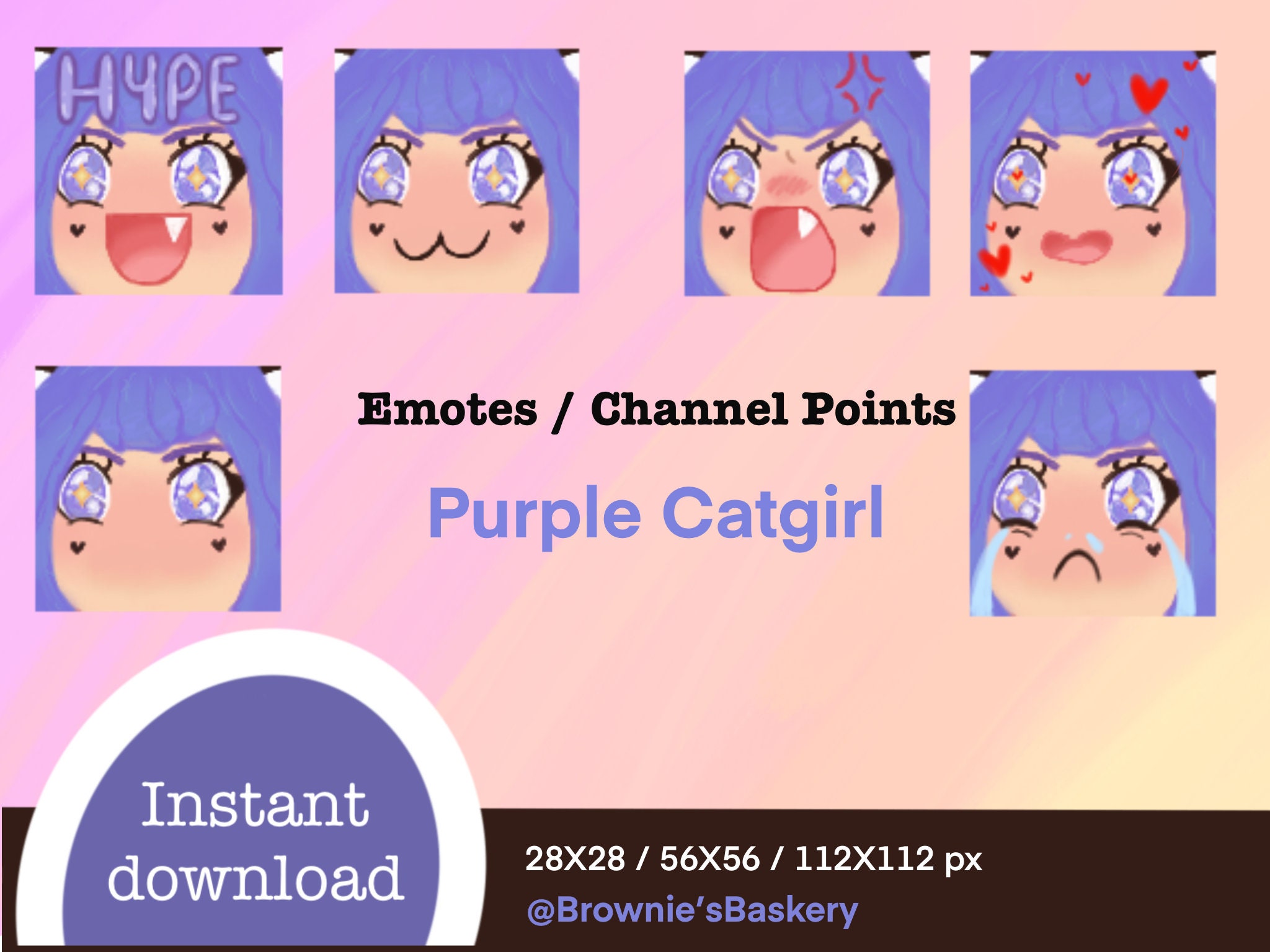 Twitch Sub Channel Coins / Emote Pack / Emotes Cute Kawaii Pastel Egirl ...