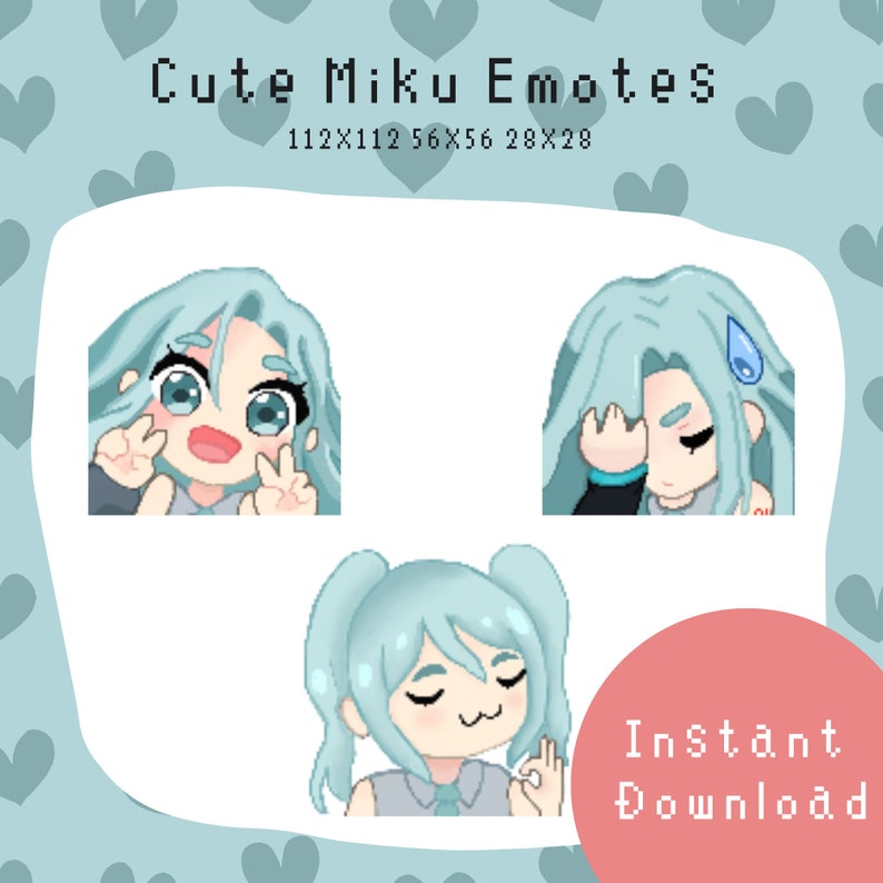 Twitch / Discord Miku Emotes Bundle Vocaloid Collection - Etsy Ireland