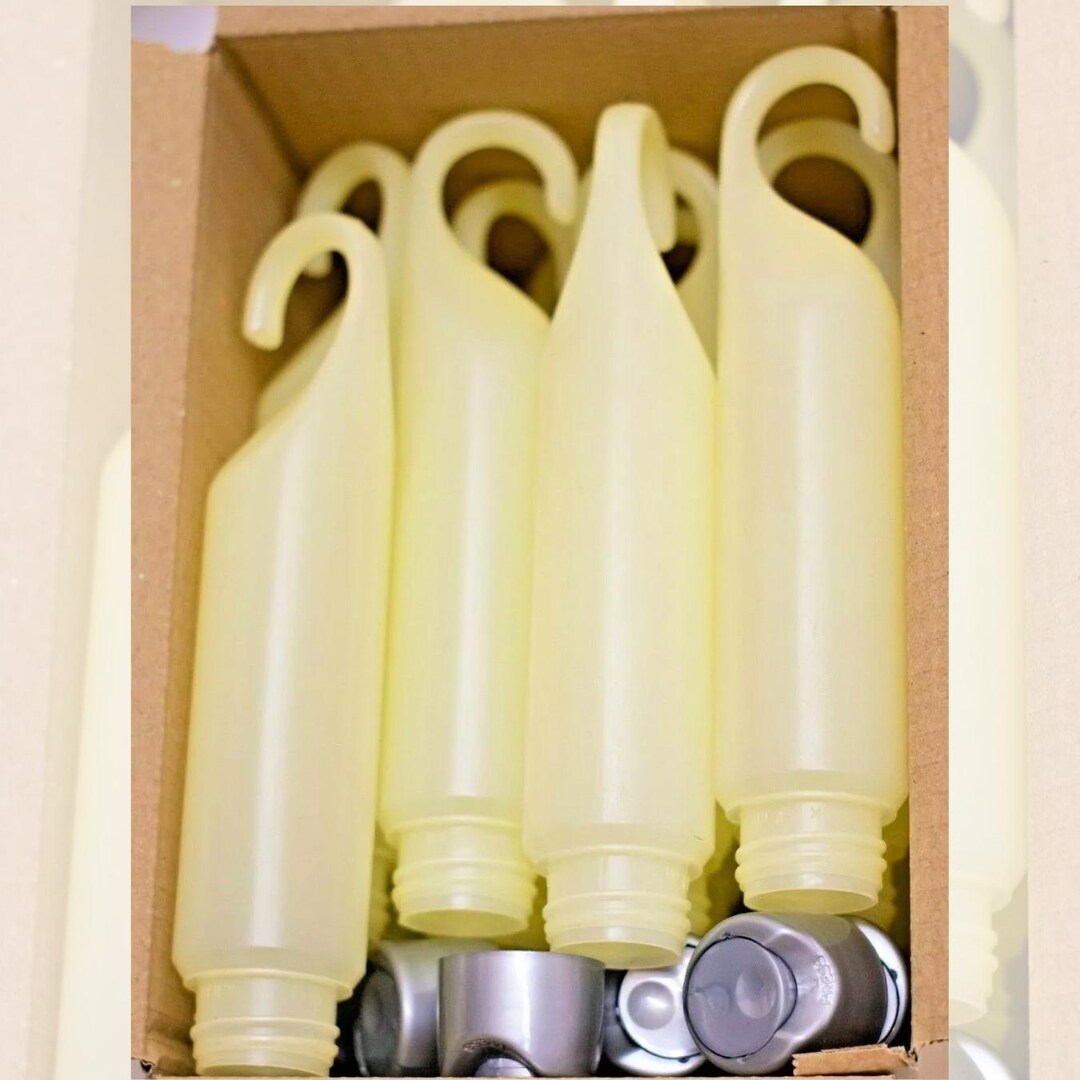 Yellow Shower Gel Bottles - Empty 150ml Refillable Opaque Plastic With ...