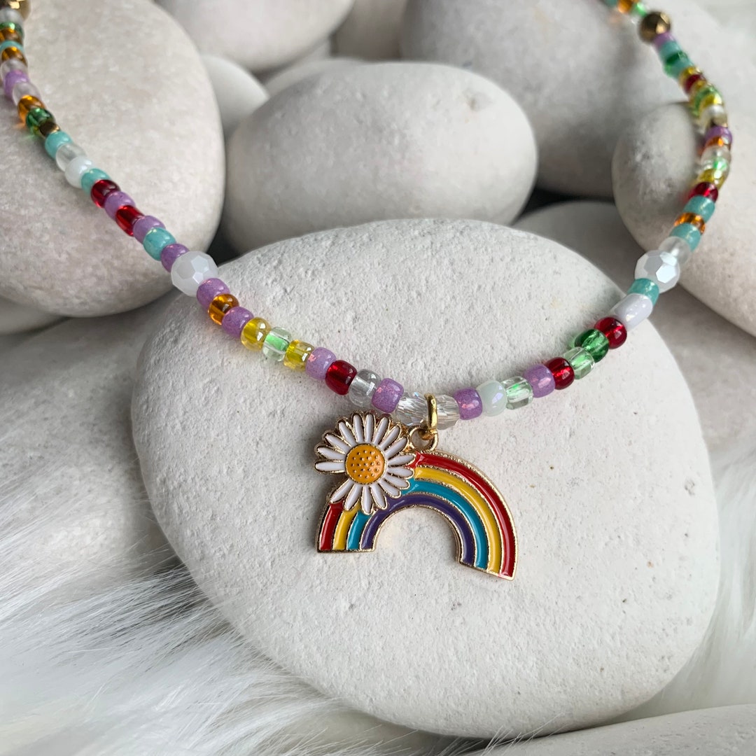 Grow Where You Are Planted Sunflower Rainbow Charm Necklace - Kids ...