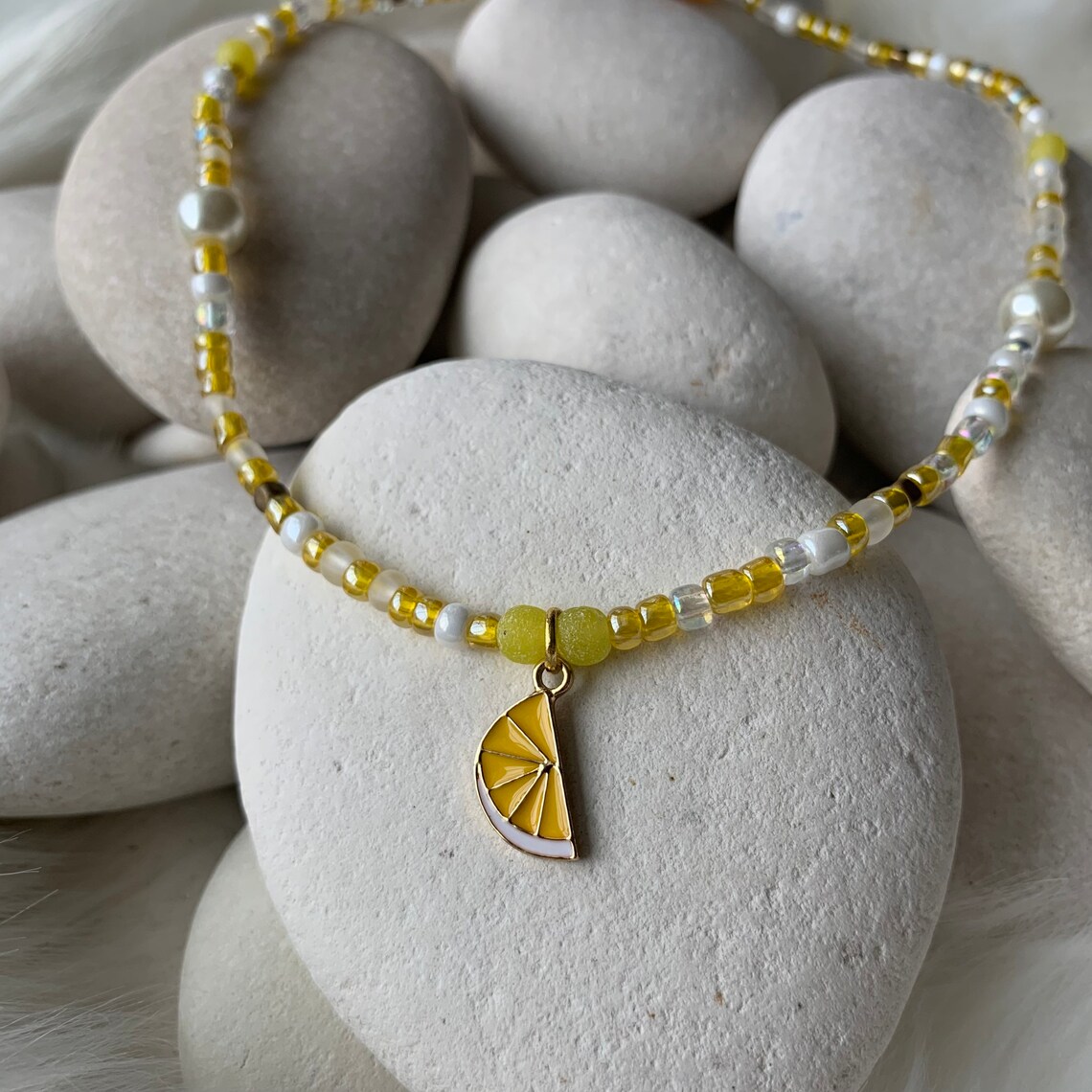 Pucker up Lemon Charm Necklace - Kids Necklace - Handmade Childrens ...