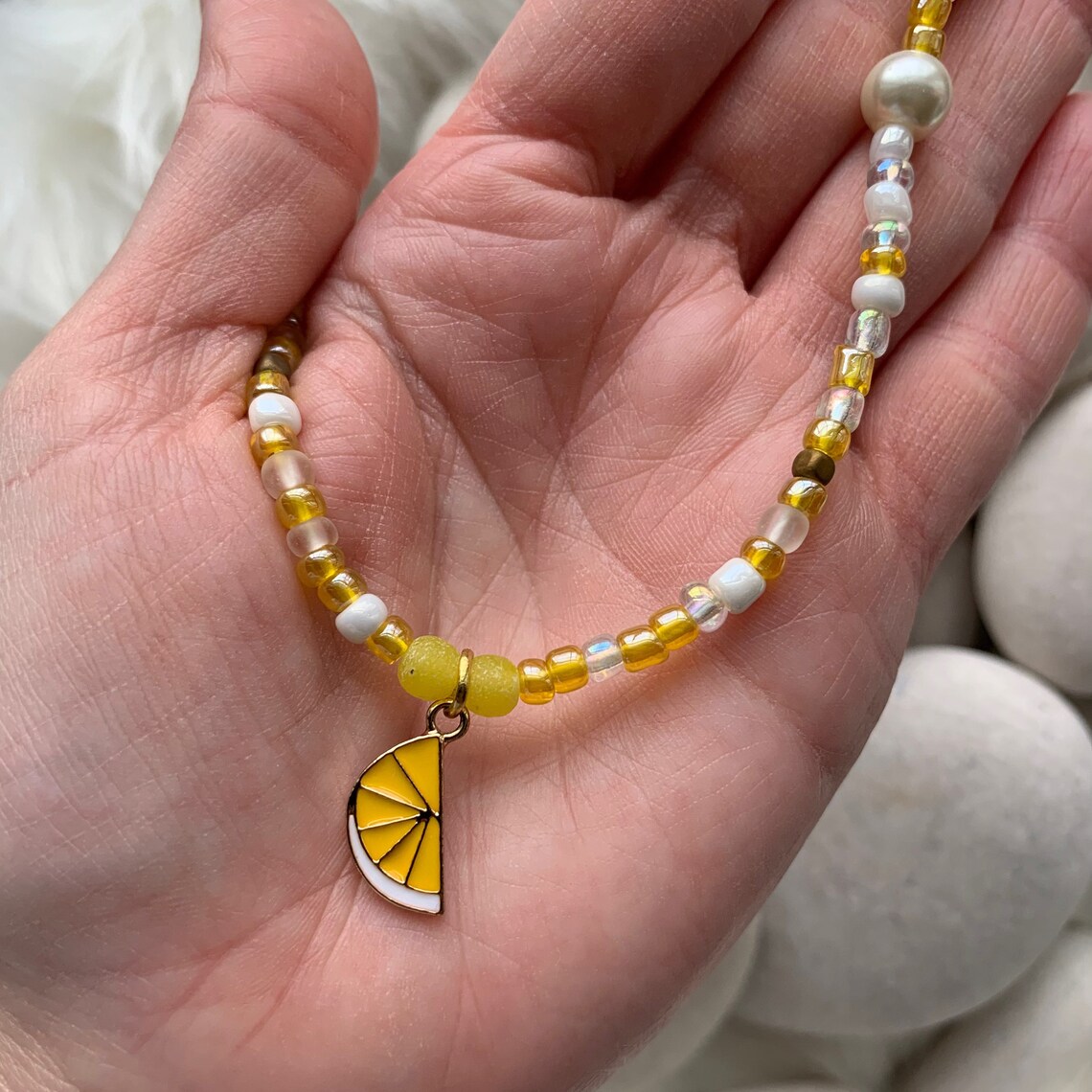 Pucker up Lemon Charm Necklace - Kids Necklace - Handmade Childrens ...