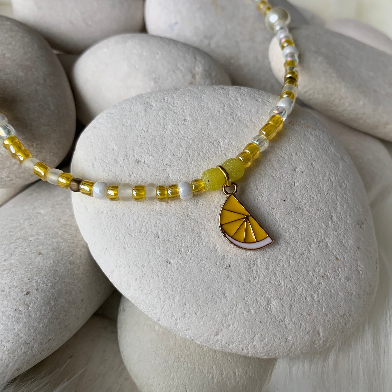 Pucker up Lemon Charm Necklace - Kids Necklace - Handmade Childrens ...
