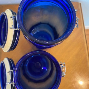 Cobalt Glass Canister Set - Etsy