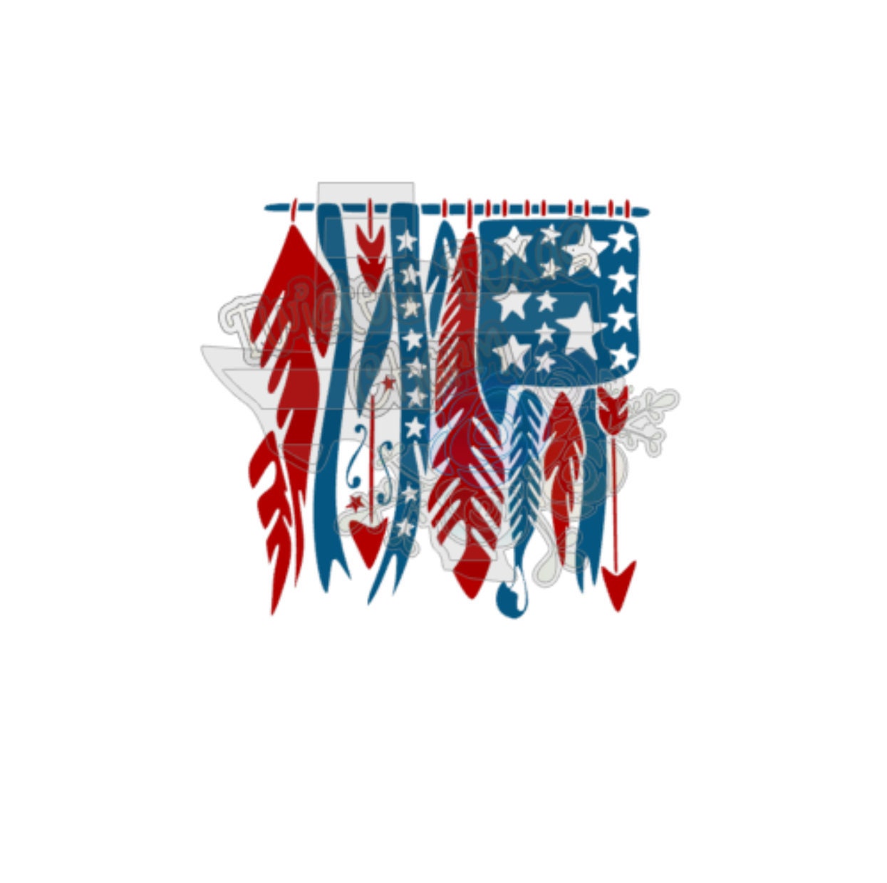 Red White and Blue Feather Flag | Etsy