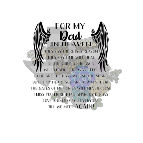 RIP Dad SVG Angel Daddy Digital Download Dad Svg in Memory - Etsy