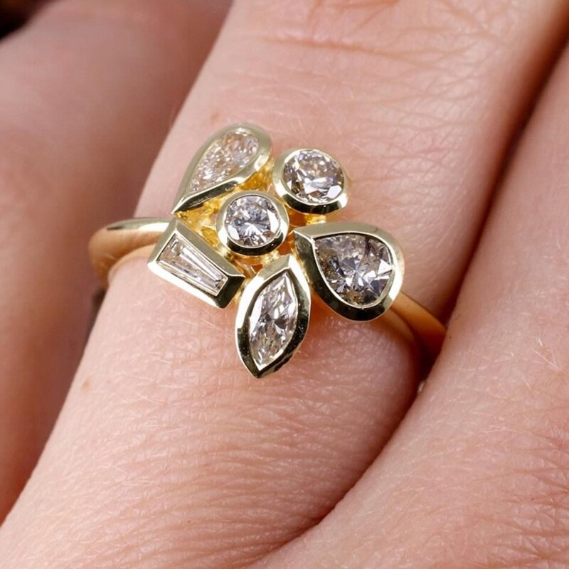 Multi Diamond Ring - Etsy