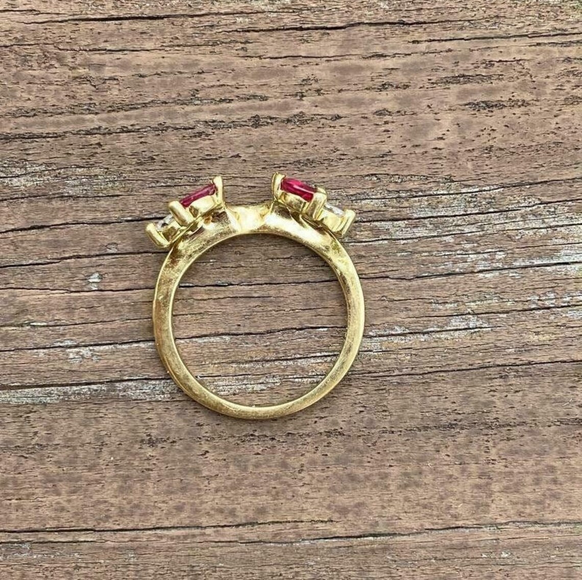 Enhancer Ring Band, 2 Ct Ruby & Diamond Guard Wrap Band Ring, 14k ...