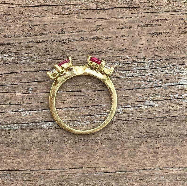 Enhancer Ring Band, 2 Ct Ruby & Diamond Guard Wrap Band Ring, 14k ...