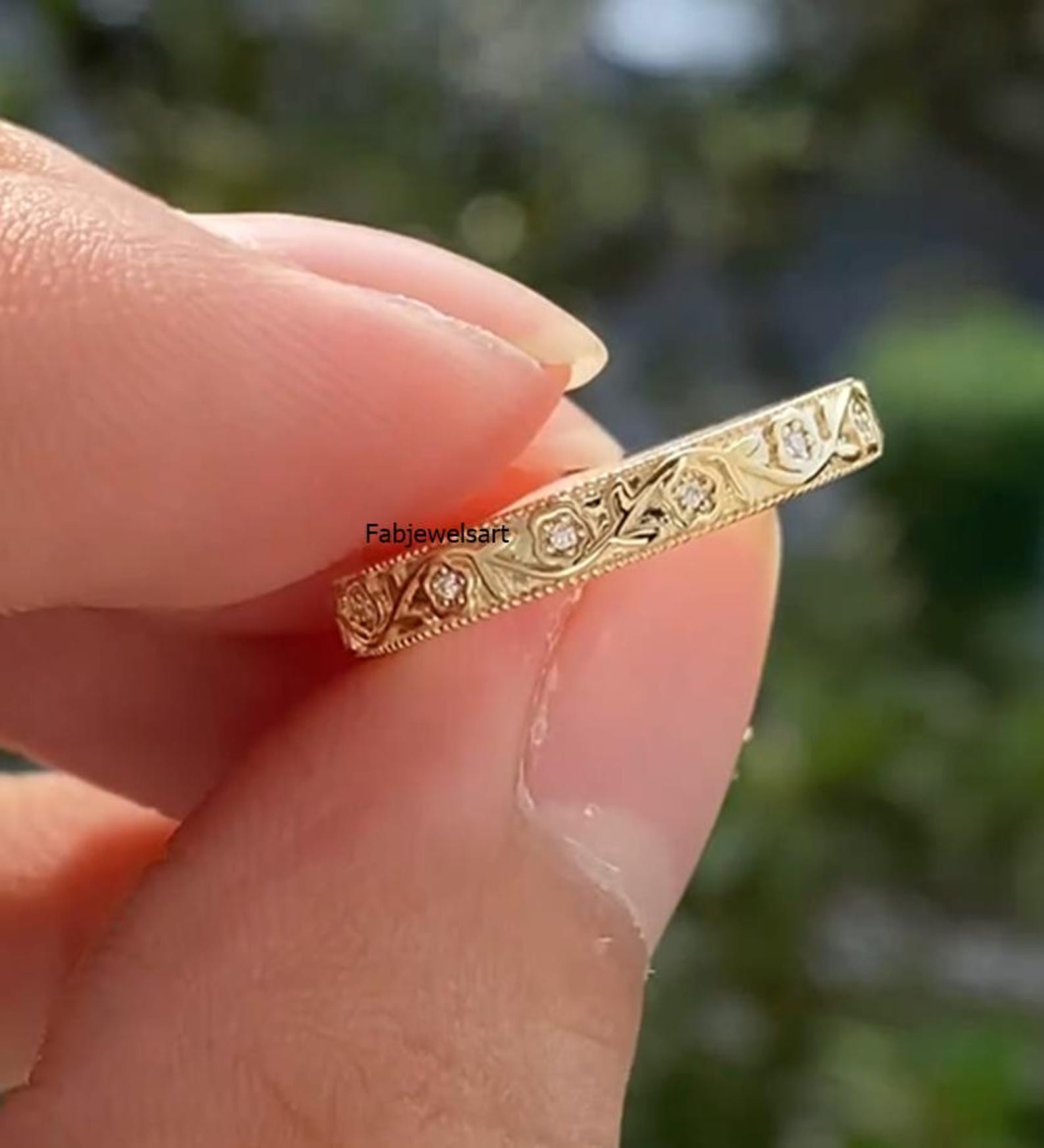 Vintage Art Deco Wedding Band, Edwardian Engagement Band, Pattern Band ...