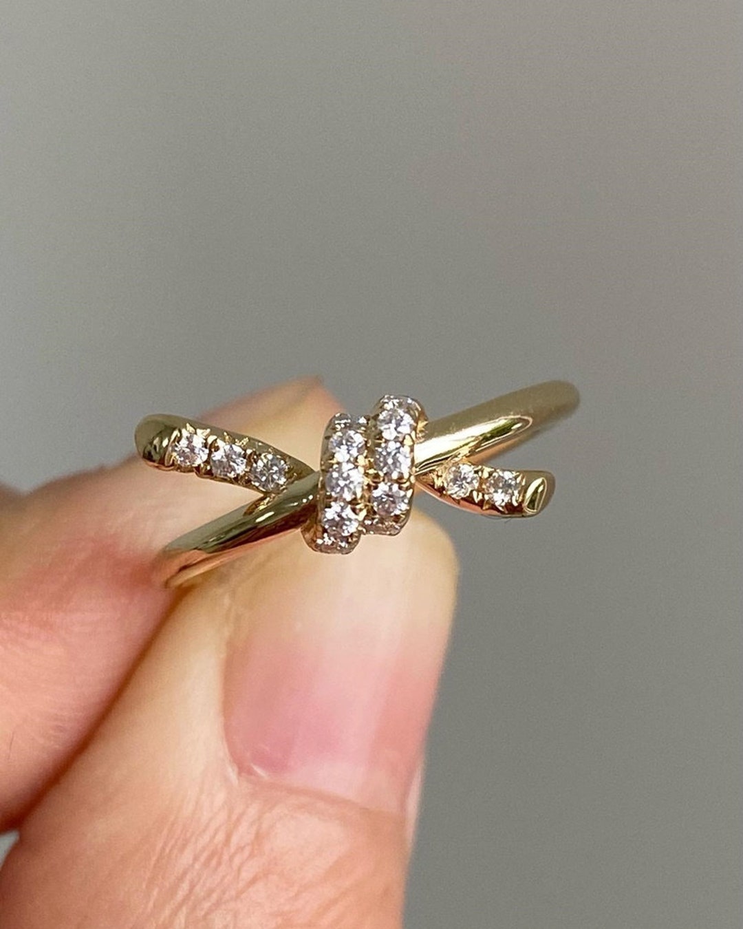 Tiffany Knots Moissanite Engagement Ring, Round Cut Moissanite Ring ...