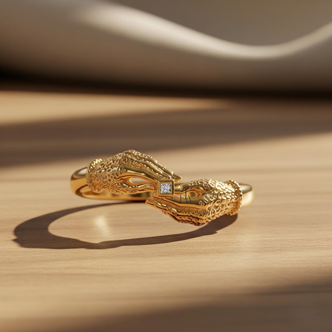 Claddagh Bypass Wedding Ring, Solitaire Engagement Ring, Princess Cut ...